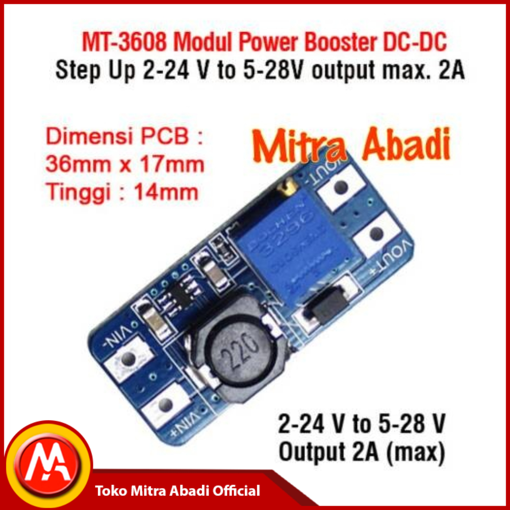 Jual Step UP Modul Power Booster 2A 5-28V DC-DC | Shopee Indonesia