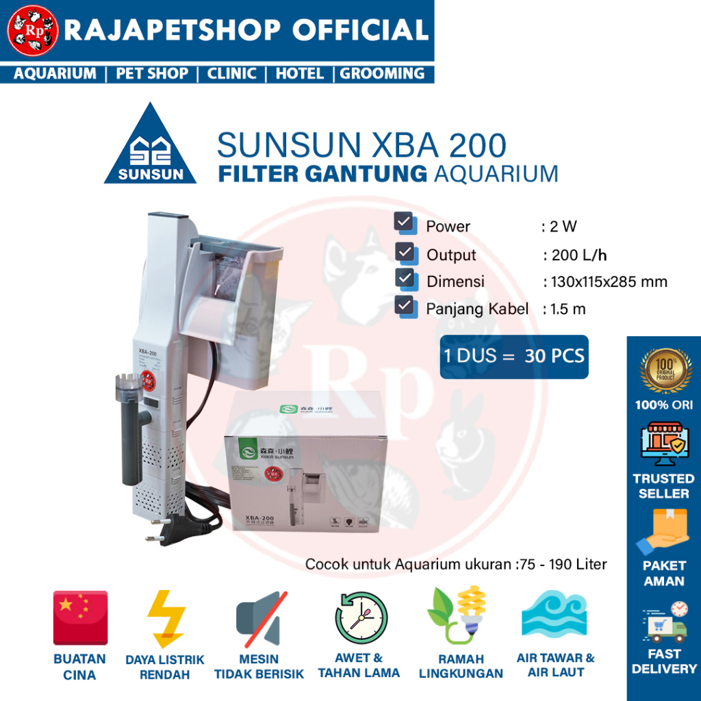Jual ( HANG ON FILTER ) SUNSUN XBA 200 FILTER GANTUNG AQUARIUM ...
