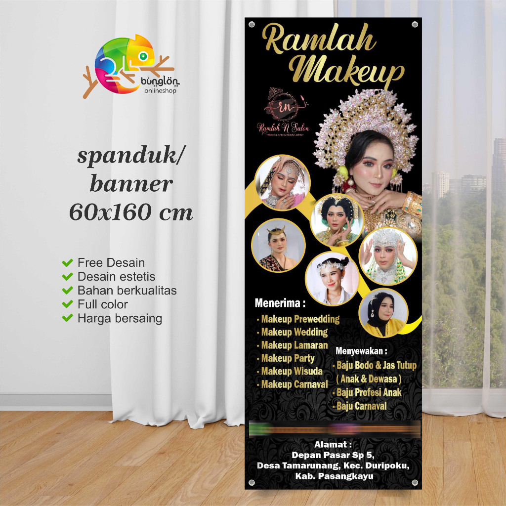 Jual Spanduk Banner Salon Make Up Custom Desain | Shopee Indonesia
