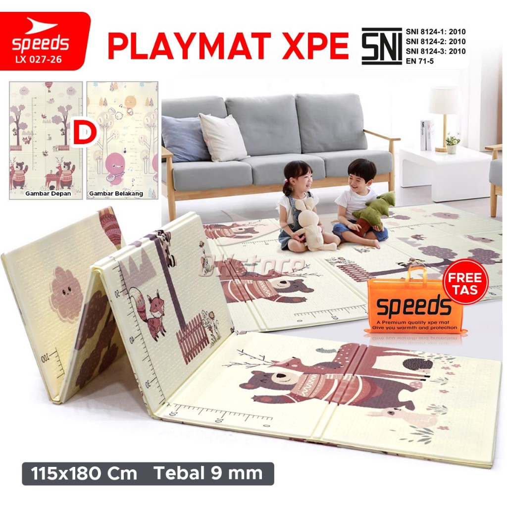 Jual SPEEDS SNI Playmat Bayi Karpet Lipat Playmate Bayi 115x180cm 9mm ...