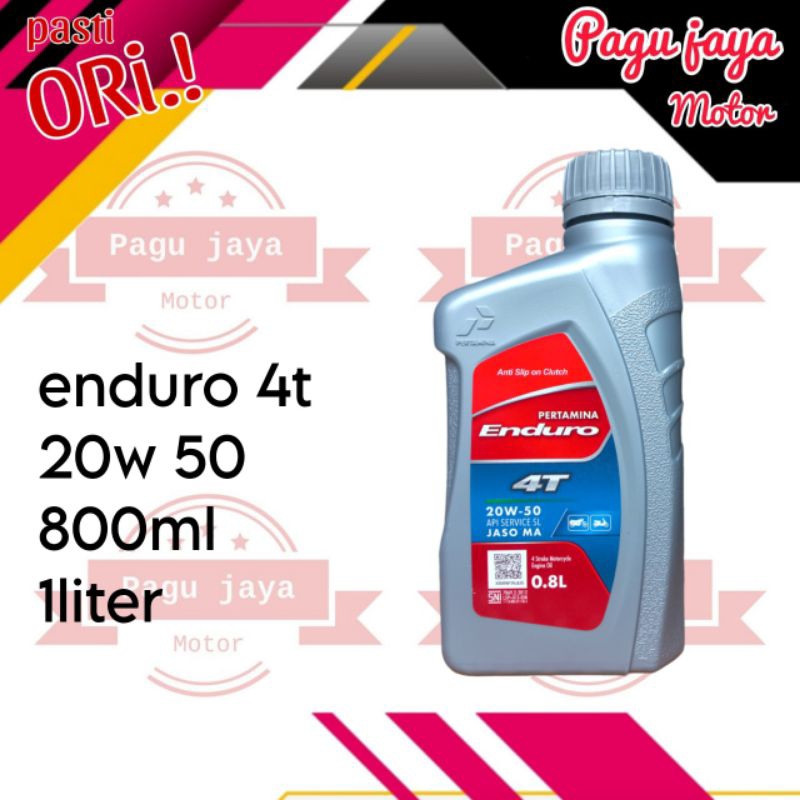 Jual oli mesin enduro 4T 1liter dan 800ml sae 20w50 pertamina | Shopee Indonesia