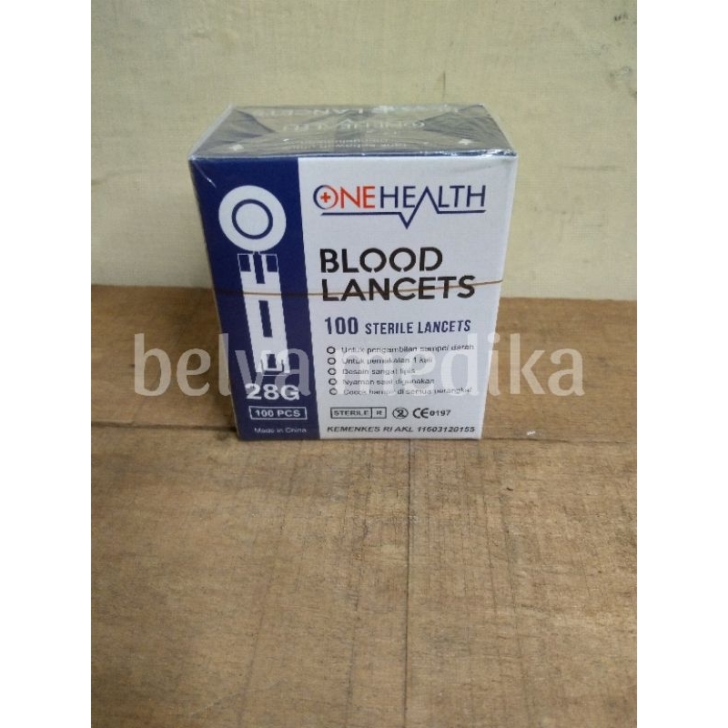 Jual Blood Lancets/Jarum/Lancet 28G OneHealth isi 100 | Shopee Indonesia