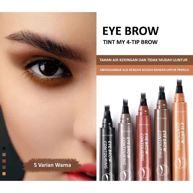 Jual amy's diary MY 4 TIP BROW EYEBROW/ Eyebrow waterproff Eyebrow anti ...