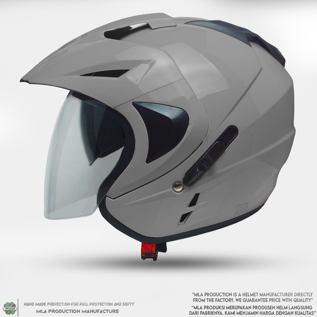 Jual Helm Half Face Double Visor JP8 GORILA GREY MLA HELMET / Helm Pria ...