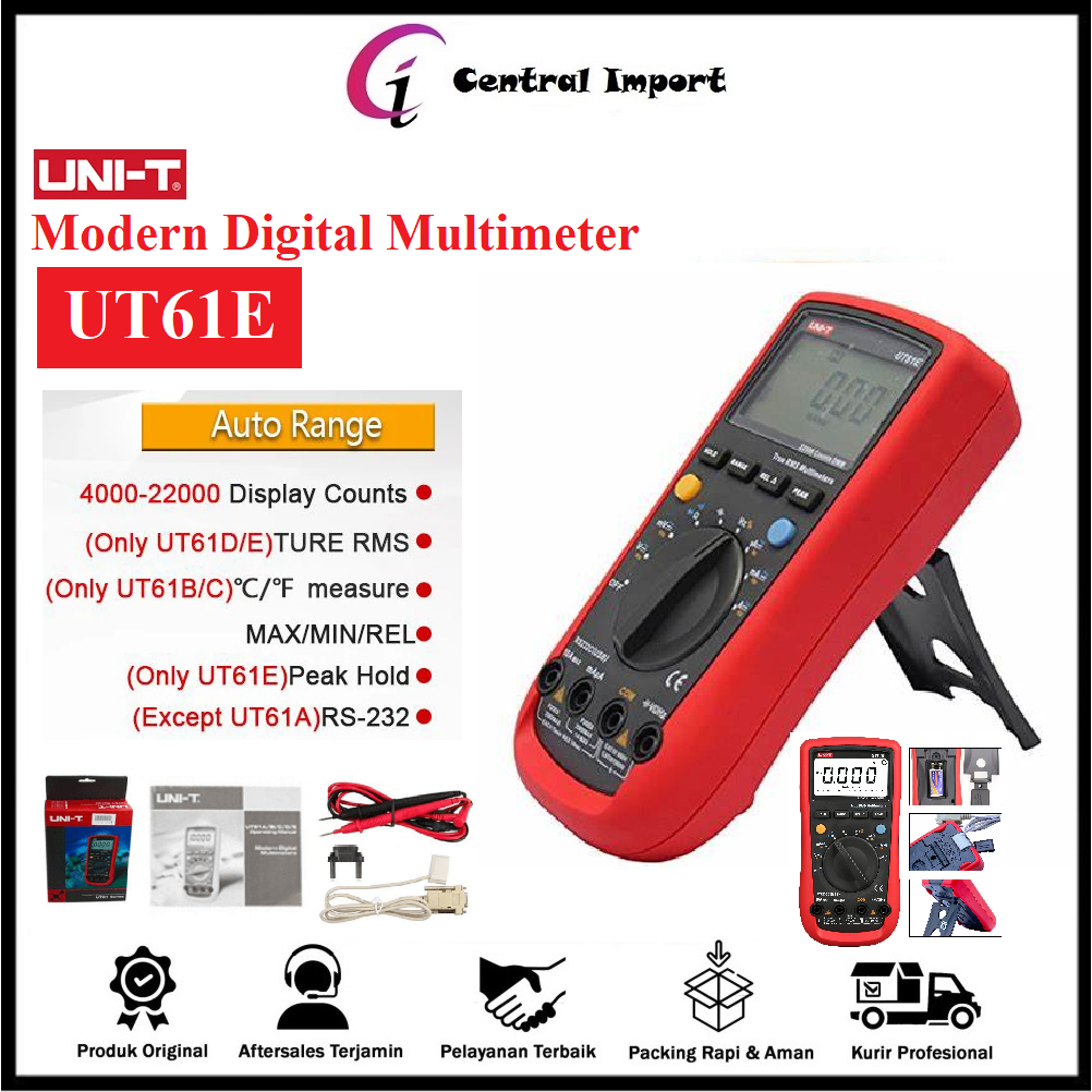 Jual UNI-T UT61E Modern Digital Multimeter AC DC Meter - Multimeter Digital Modern Meteran UT61E ...