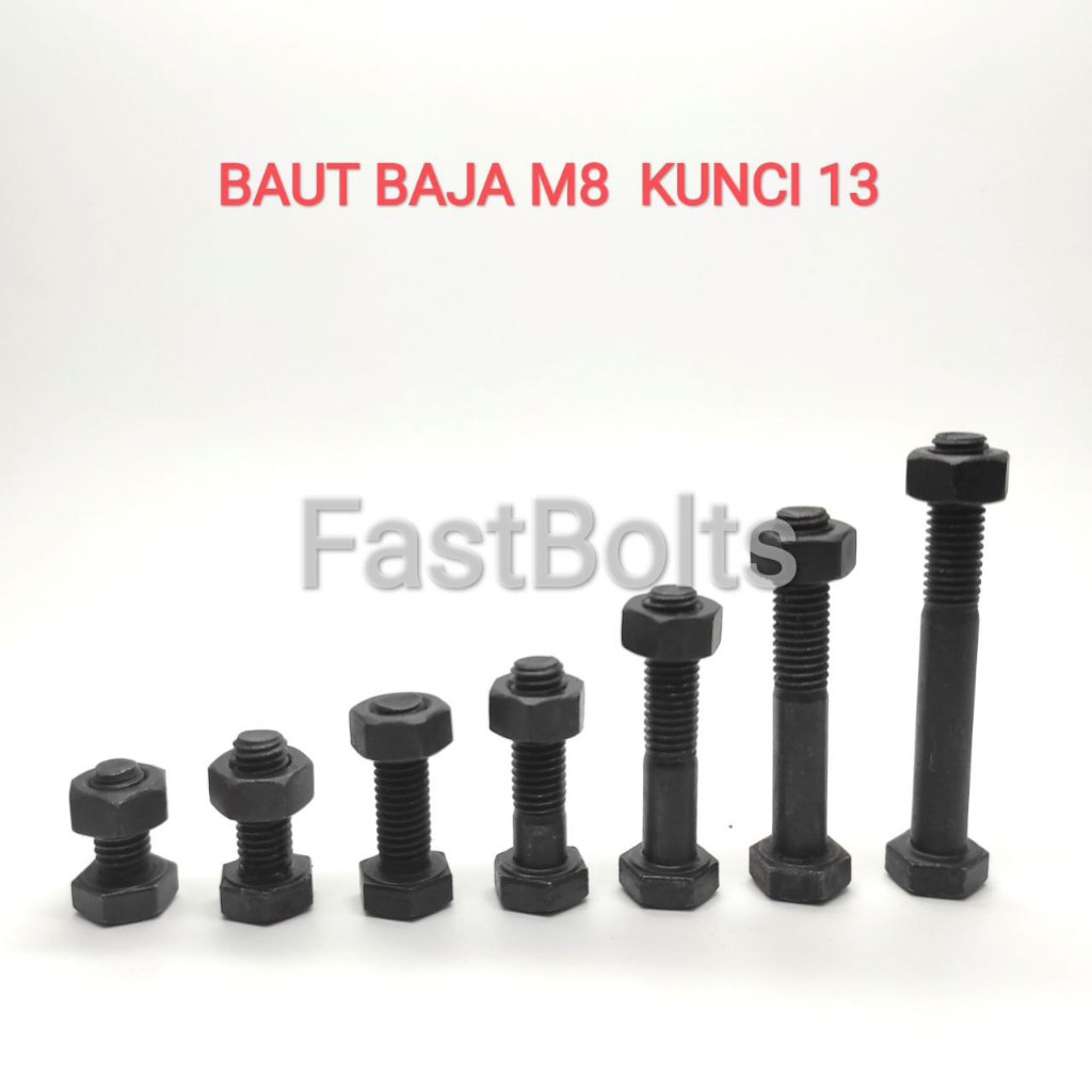 Jual BAUT DAN MUR Baja 13 M8 PANJANG 1-6CM | Shopee Indonesia