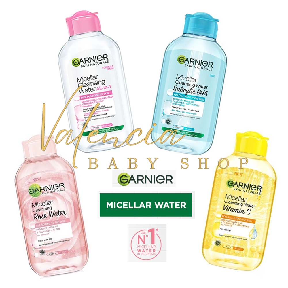 Jual Garnier Micellar Water Pink / Blue / Rose / Vit C 125 ml | Shopee ...
