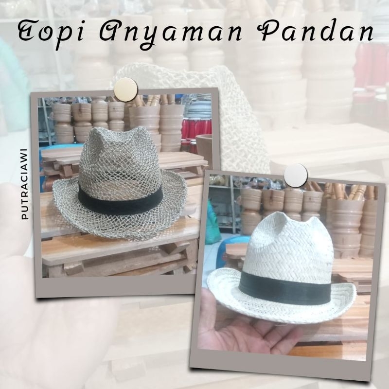 Jual Topi Tompi Topi Koboy Anyaman Lilit Vilin Pandan Khas Tasikmalaya ...