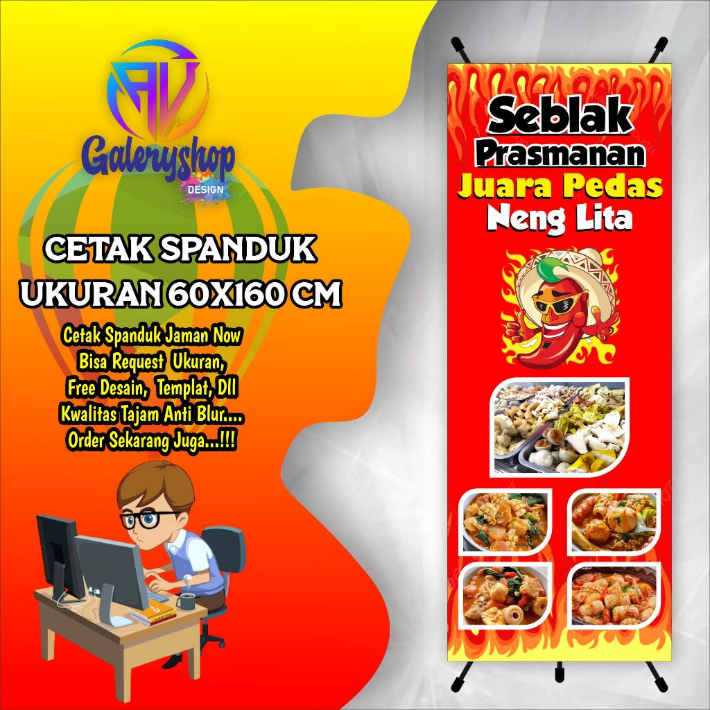 Jual cetak spanduk, banner, jualan seblak pedas viral dll ukuran ...