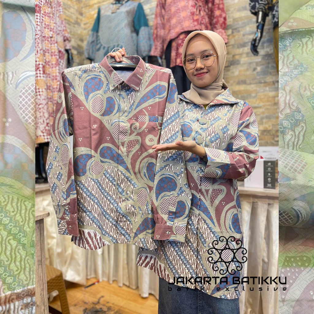 Jual Pasangan seragam batik katun warna ping mewah salem premium furing ...