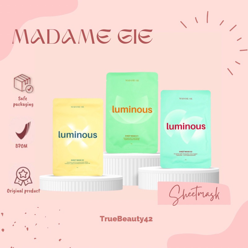 Jual Madame Gie Luminous Sheet Mask - Skincare Masker Wajah Glowing ...