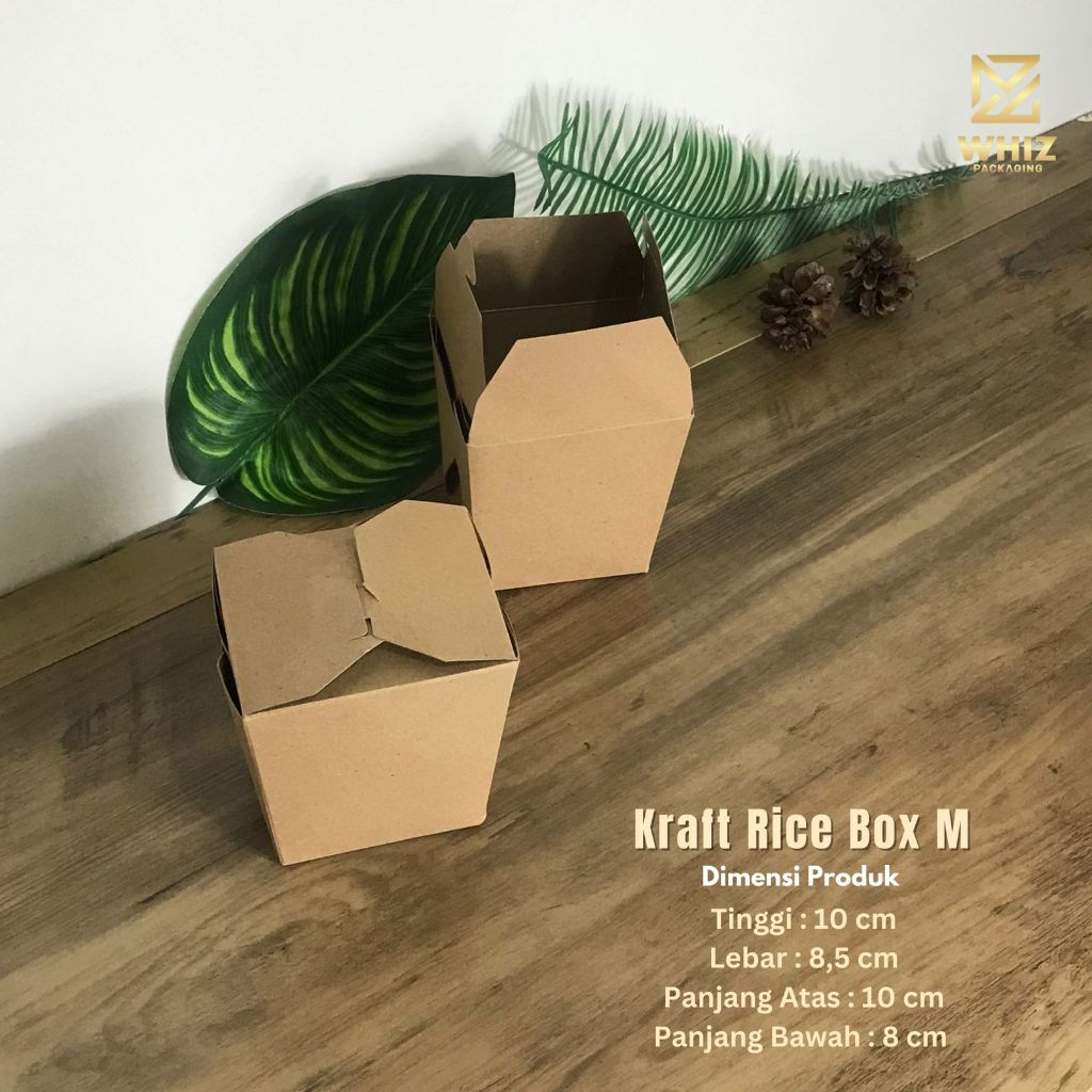 Jual Food Pail / Paper Box Kraft Rice Box M Laminasi Murah isi 10 pcs ...