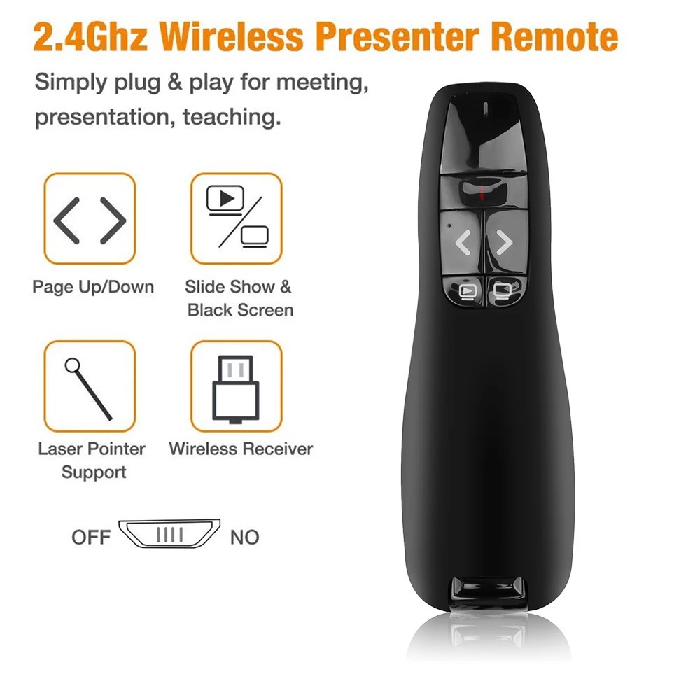 Jual Wireless Presenter Laser Pointer RF 2.4GHz Presentasi USB PP1000 ...