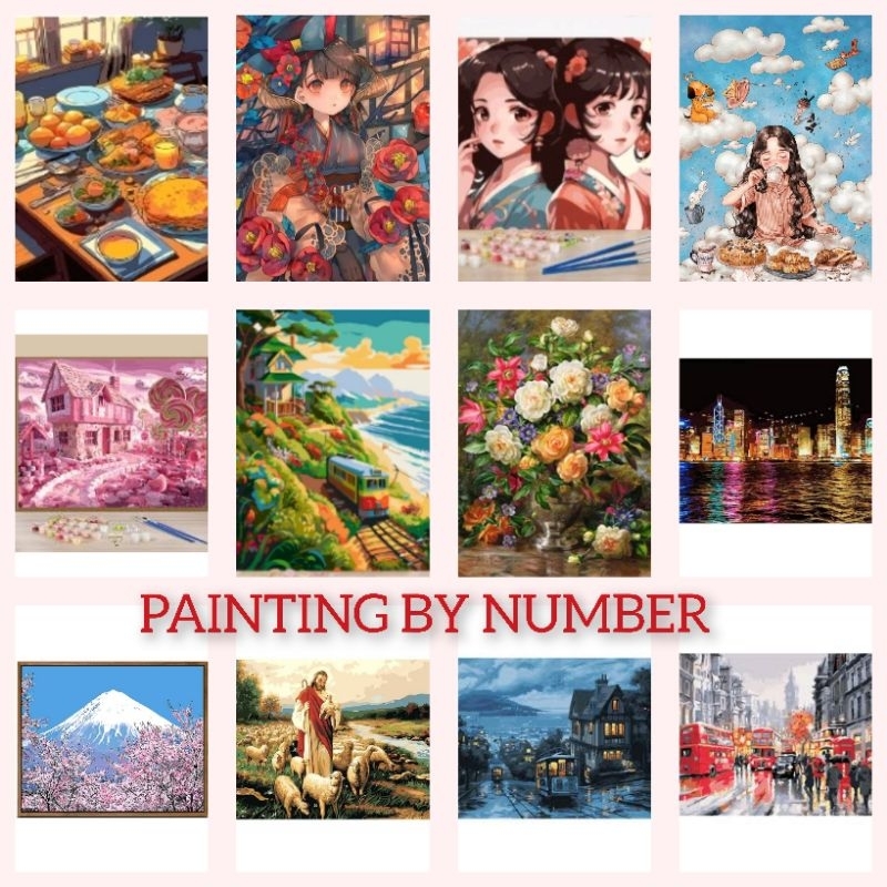Jual DIY PAINT BY NUMBER 50x40cm PAKET MELUKIS DENGAN ANGKA ANIME ...