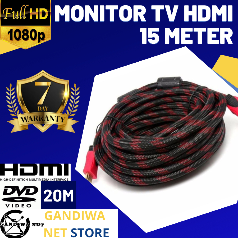 Jual KABEL HDMI 15 Meter SERAT JARING HDMI TO HDMI | Shopee Indonesia