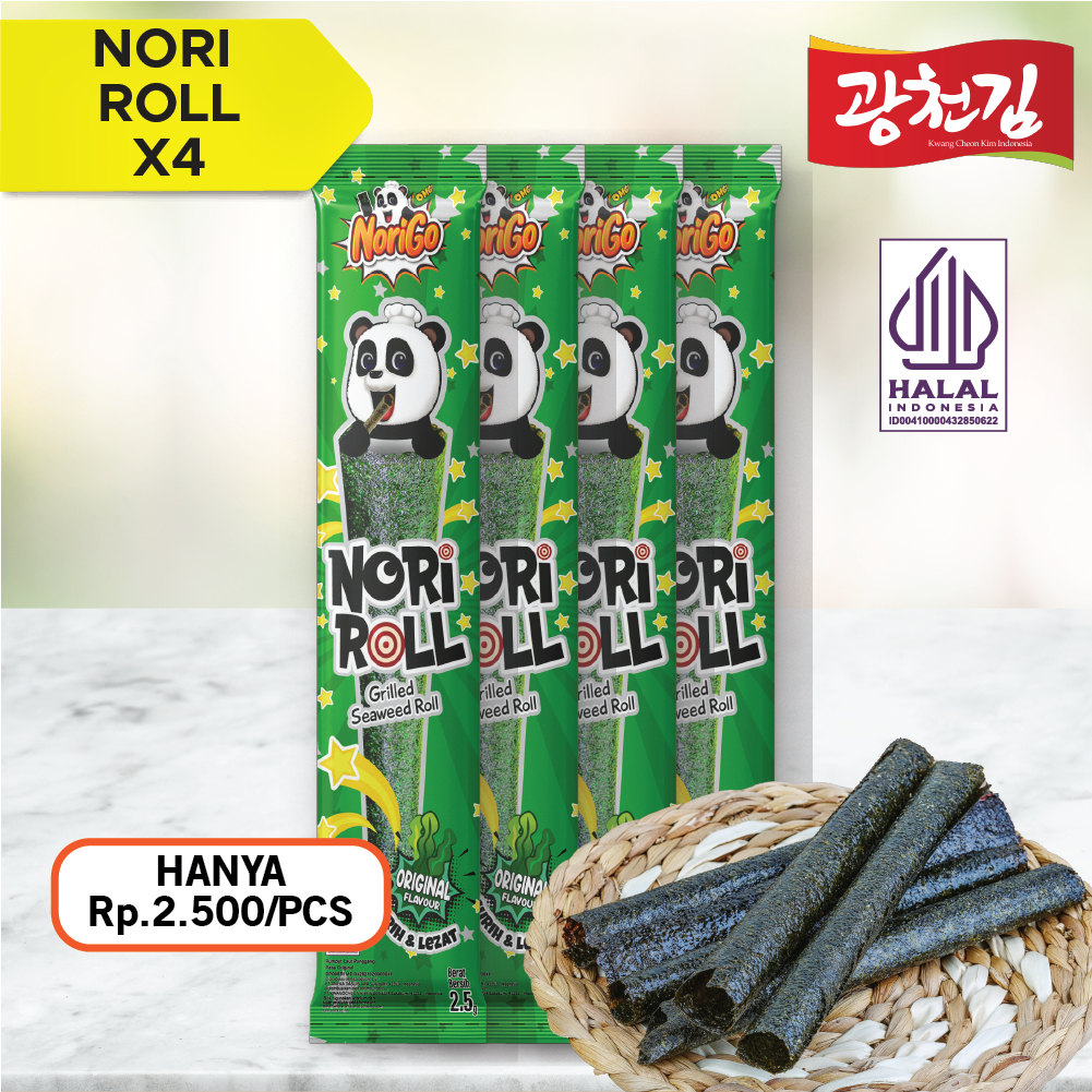 Jual Norigo / Snack Nori Roll Grilled Seaweed Roll 4 Pcs / Snack Rumput ...