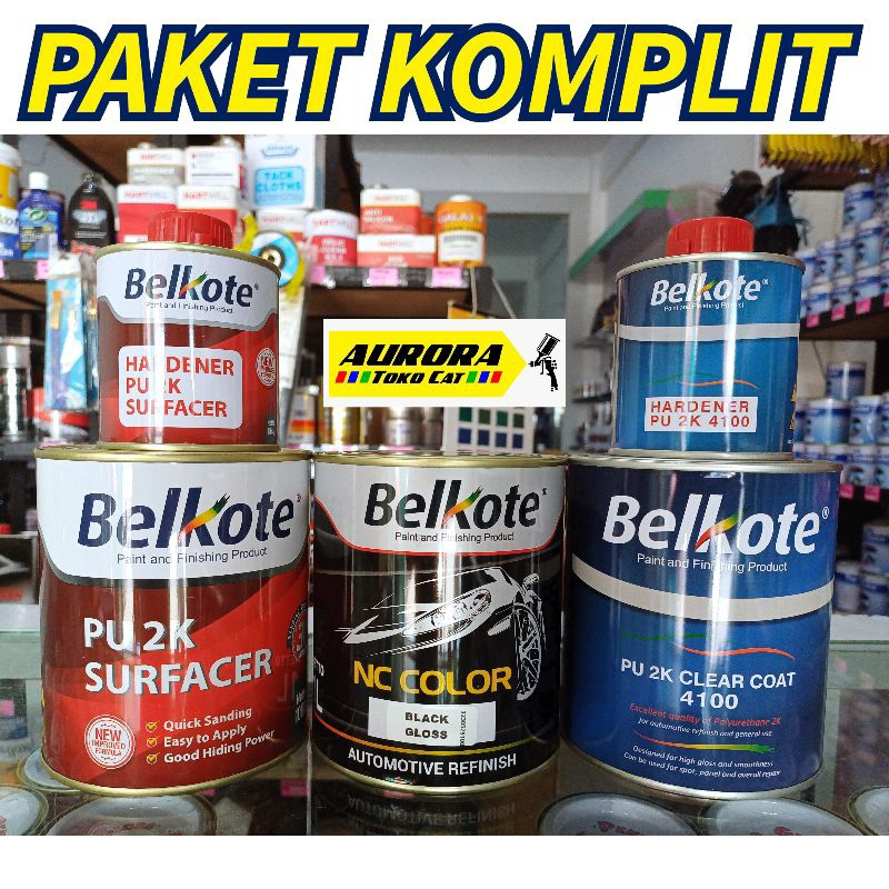 Jual PAKET CAT HITAM KILOAN Belkote Epoxy + Black Gloss + Clear 4100 ...