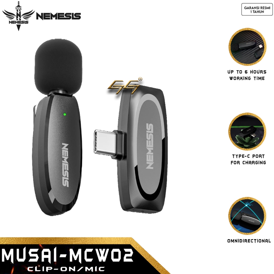 Jual Wireless Mic Clip On Type C Lightning for iPhone Android Live ...