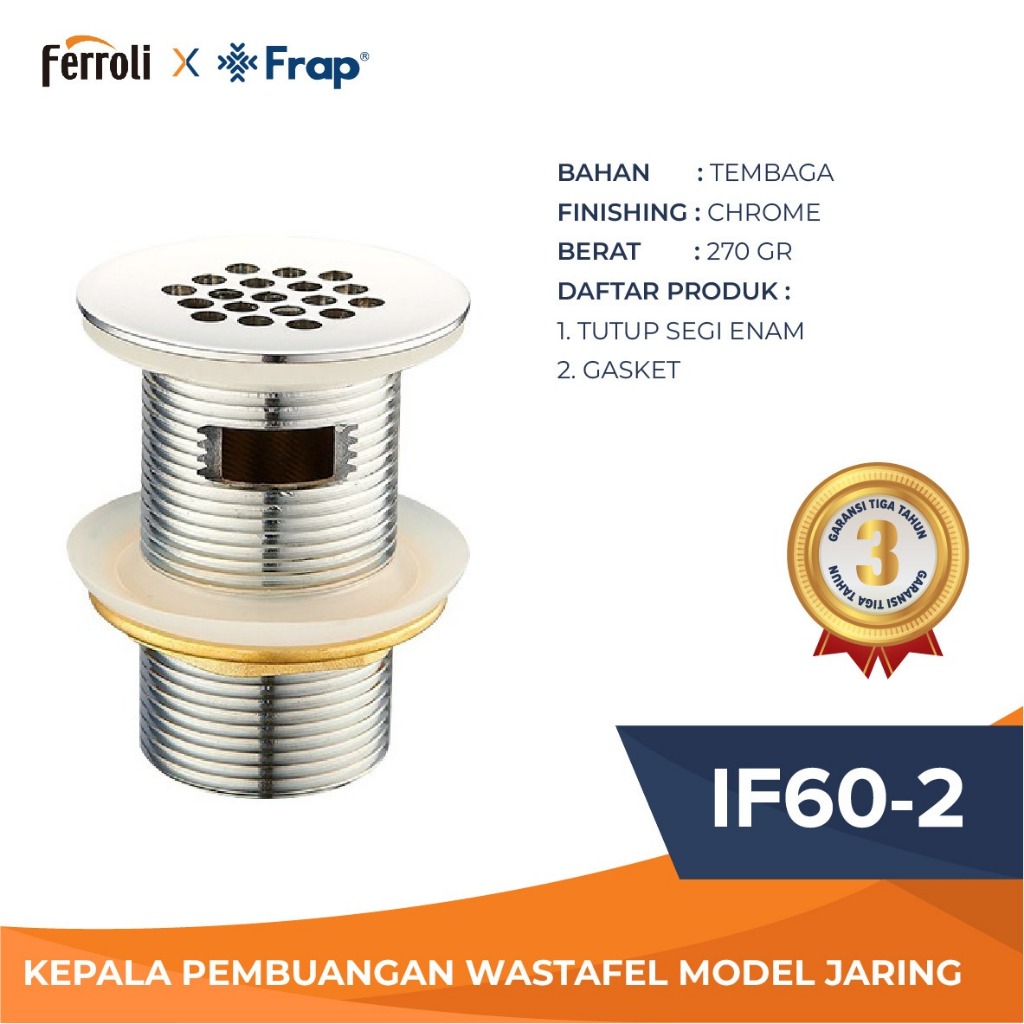 Jual Ferroli Frap IF60-2A Open Drainer With Overflow (Afur Wastafel) | Shopee Indonesia