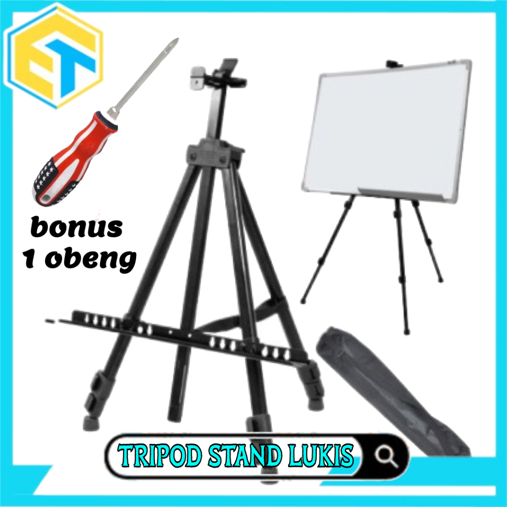 Jual Stand Lukis Standar Holder Papan Kanvas Standing Easel Besi Tripod ...