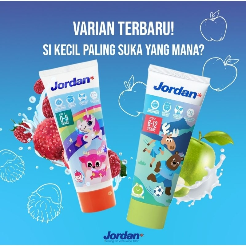 Jual Jordan Kids Toothpaste Step 1 / Step 2 - Pasta Gigi Jordan / Odol ...