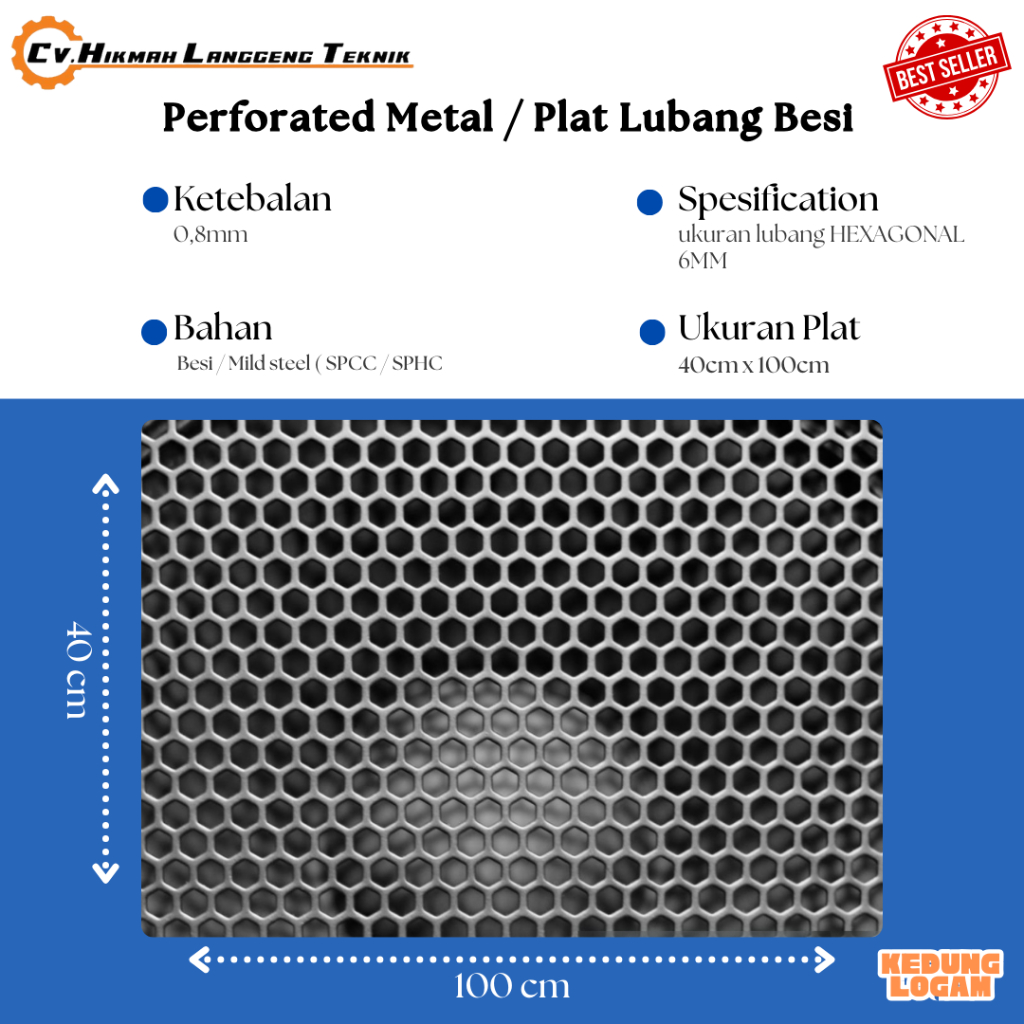 Jual Plat besi ram speaker 40 cm x 100 cm Hexagonal - Grill Ram Speaker ...