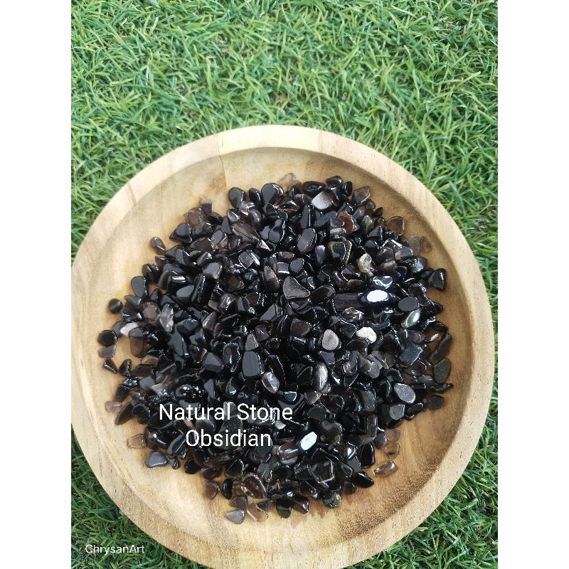 Jual Natural Stone/Batu Alam/Batu Asli/Batu Hias Obsidian 250grm ...