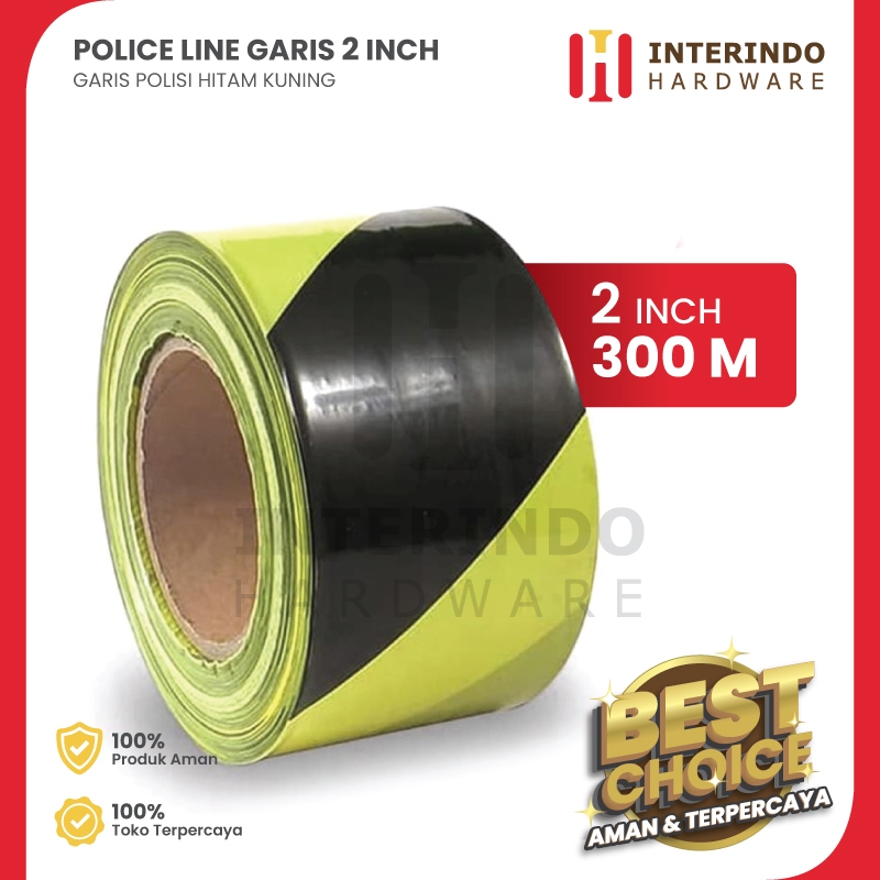 Jual Police Line Garis Hitam Kuning 2" x 300M / Safety Line Baricade ...