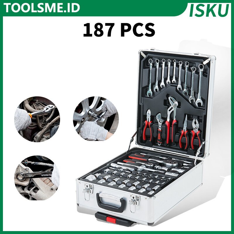 Jual ISKU TOOL KIT SET 187 PCS KUNCI RING kunci shock set lengkap ...