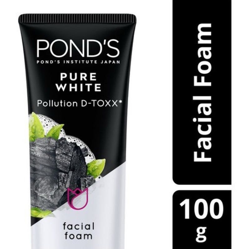 Jual Ponds Pure White Pollution D-TOXX Facial Foam 100ml | Shopee Indonesia