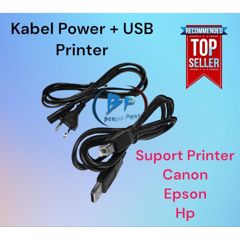 Jual PAKET Kabel power printer + Kabel USB printer untuk ke laptop ...