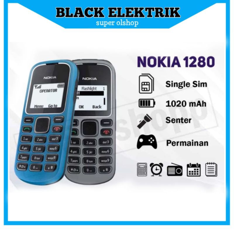 Jual nokia 1280 fullset hp jadul murah | Shopee Indonesia