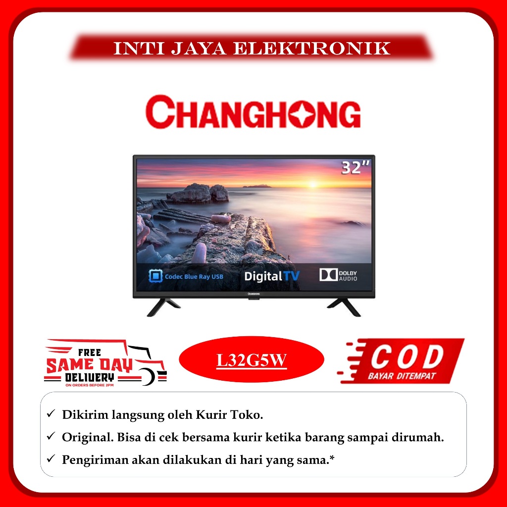 Jual TV CHANGHONG 32 INCH L32G5W CHANGHONG 32INCH DIGITAL TV | Shopee Indonesia