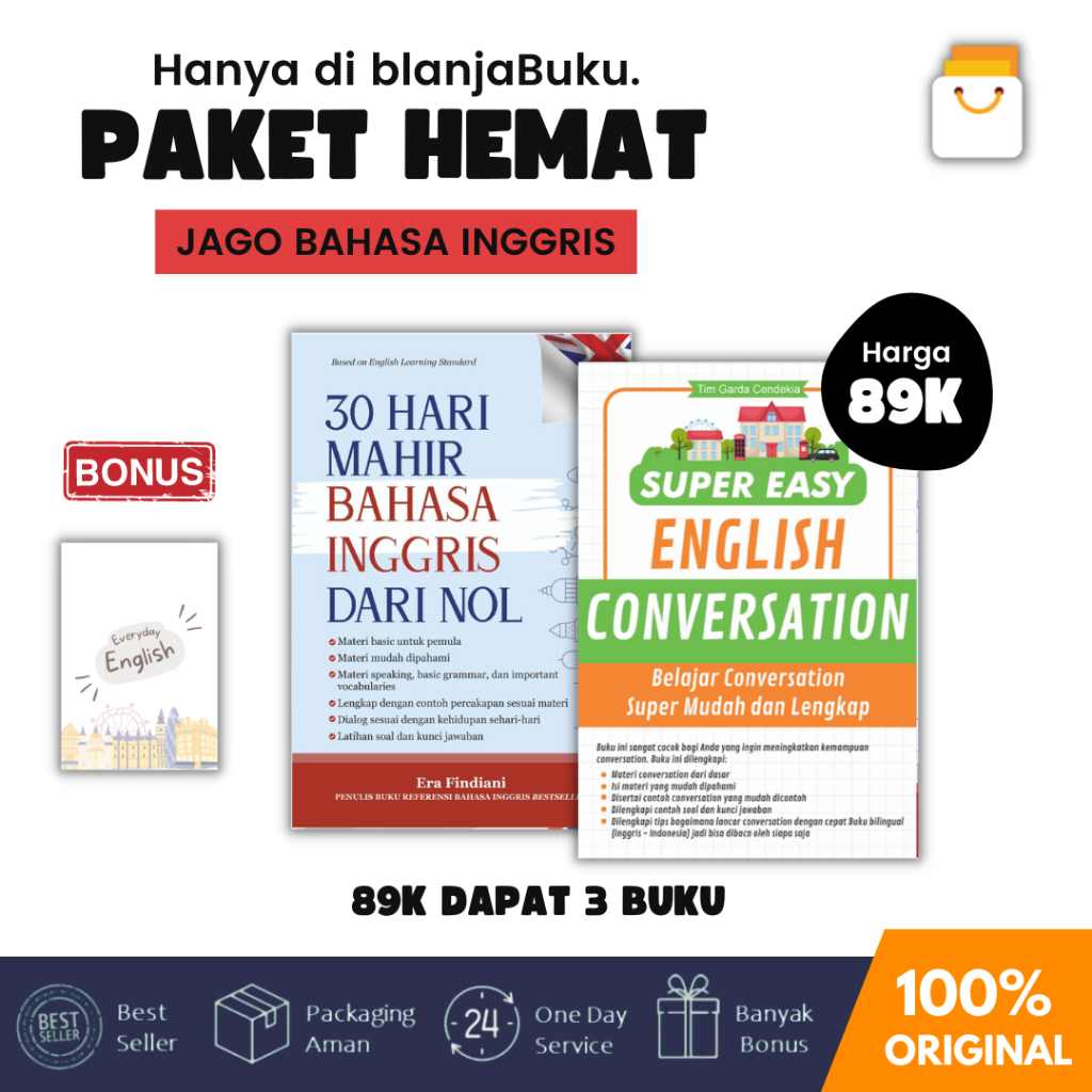 Jual Paket Hemat Jago Bahasa Inggris Best Seller / 30 Hari Mahir Bahasa Inggris Dari Nol + Super ...
