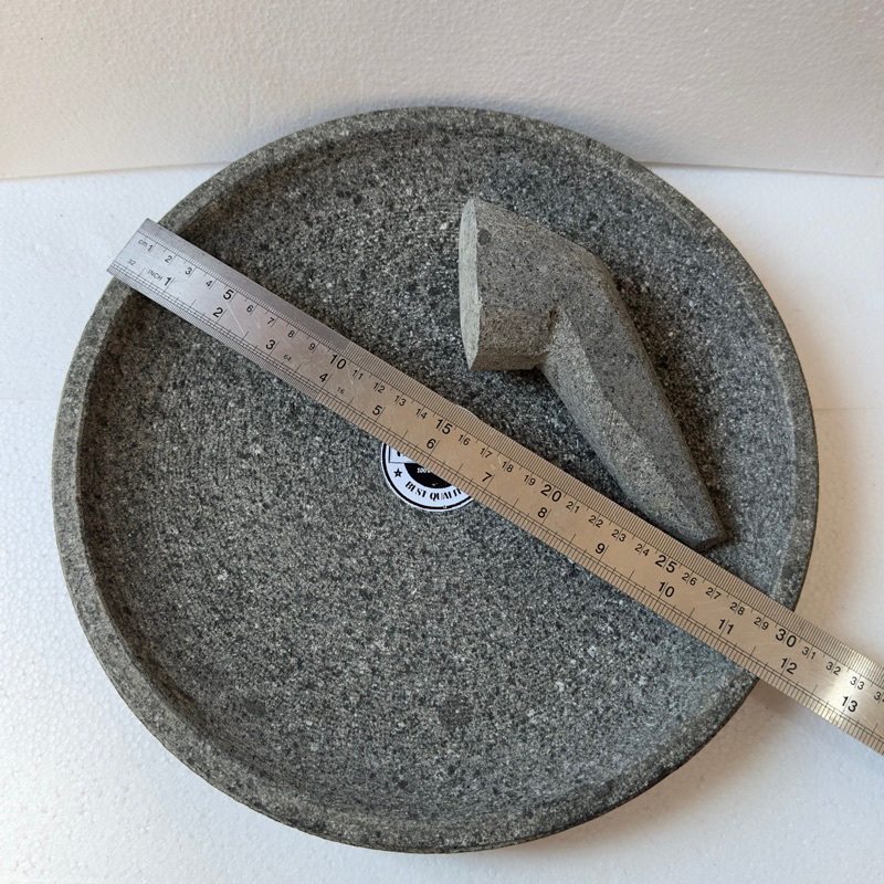 Jual Cobek Batu Asli Diameter 30CM Free Ulekan Muntu Layah Cowet Lemper ...