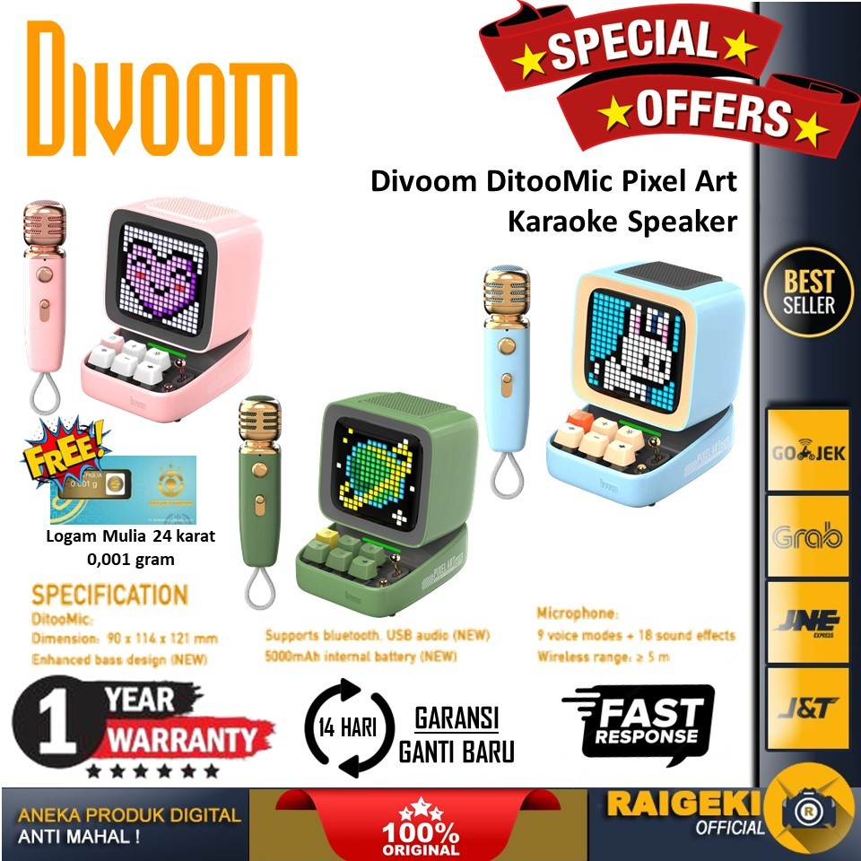 Jual Divoom DitooMic Pixel Art Karaoke Speaker | Shopee Indonesia