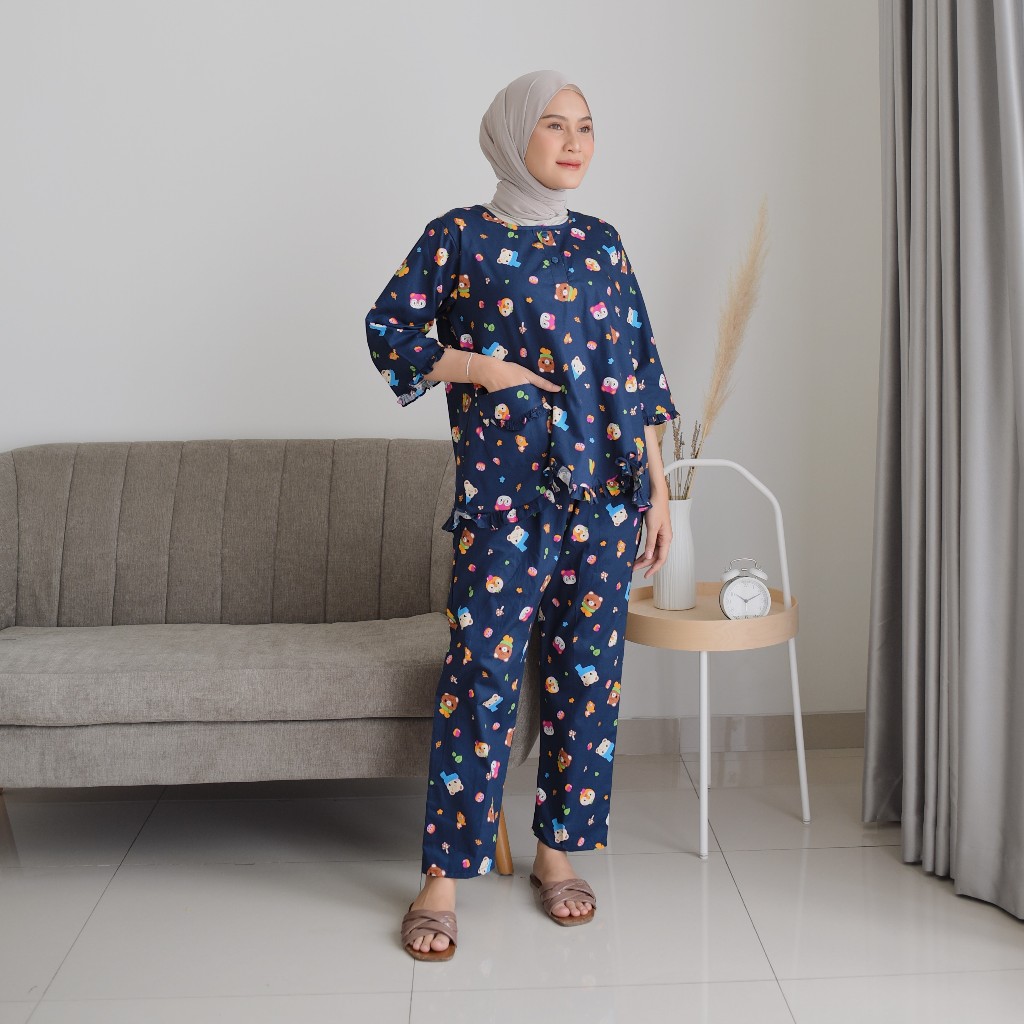 Jual Sunly Baju Tidur | Piyama Set Wanita | Homewear Katun Premium LD ...