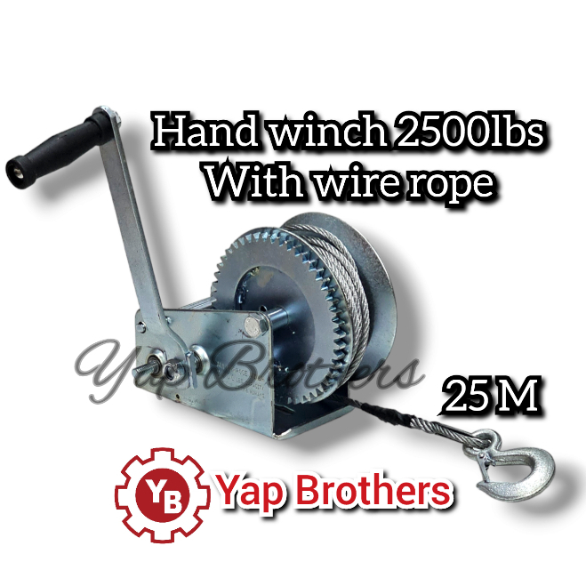 Jual HAND WINCH 2500 LBS WITH WIREROPE | Shopee Indonesia