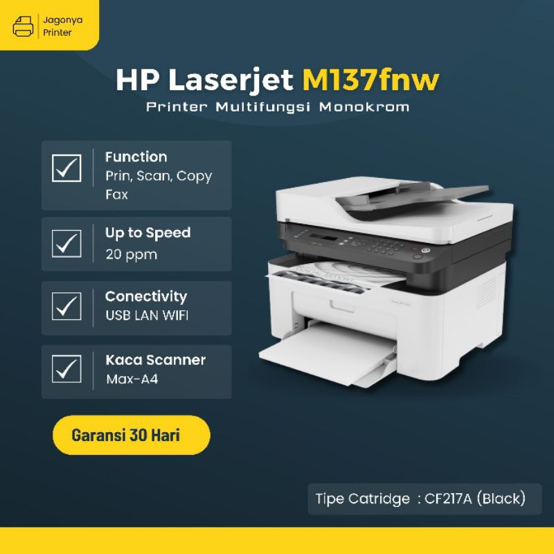 Jual HP LaserJet MFP M137fnw Printer Multifungsi (Scan Copy Print ...