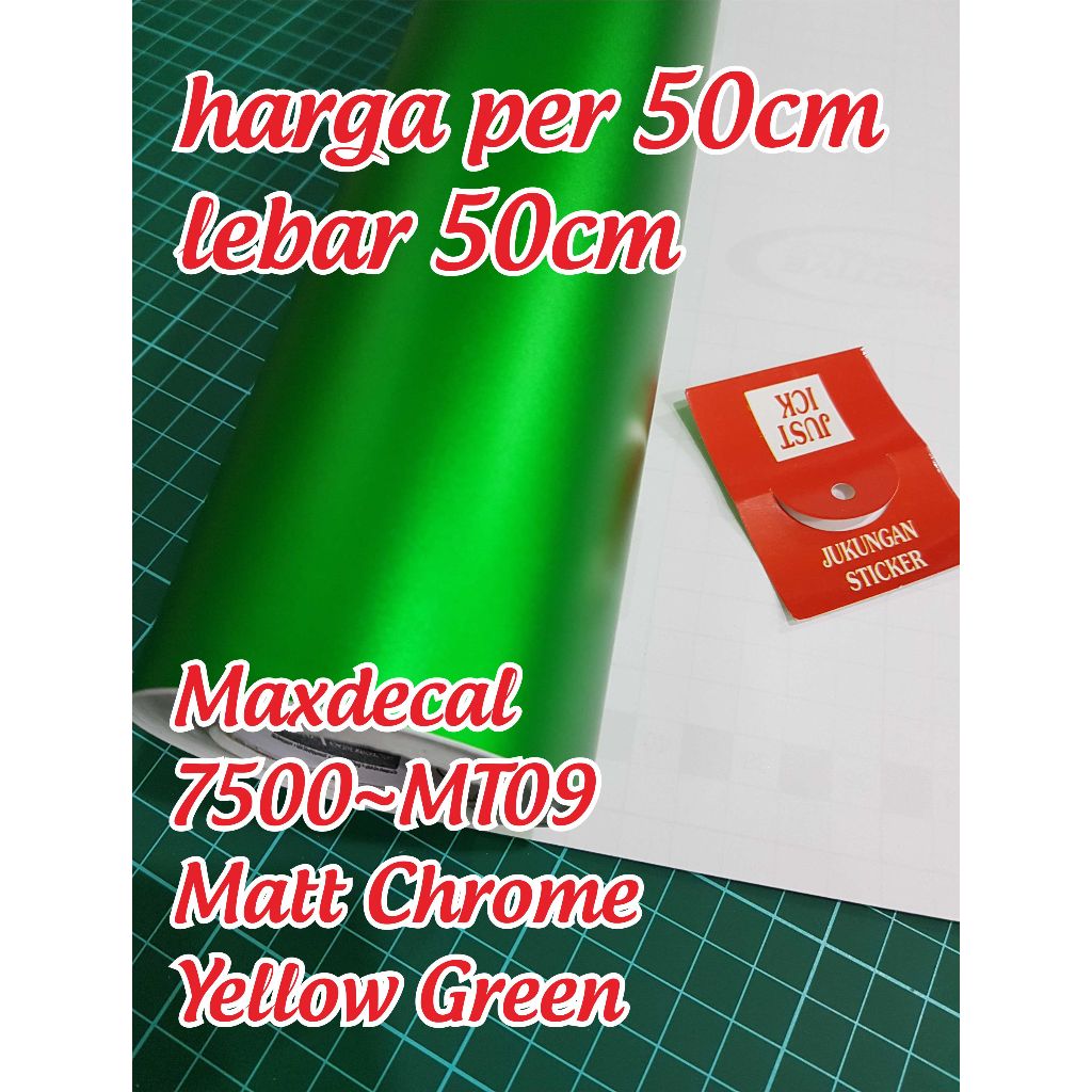 Jual Stiker Max decal Doff Metalik Hijau - Sticker Maxdecal Matt Chrome Yellow Green - per 50cm ...