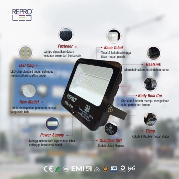 Jual LAMPU SOROT LED, FLOODLIGHT LED REPRO, LAMPU SOROT OUTDOOR 30W, WARNA PUTIH & KUNING ...