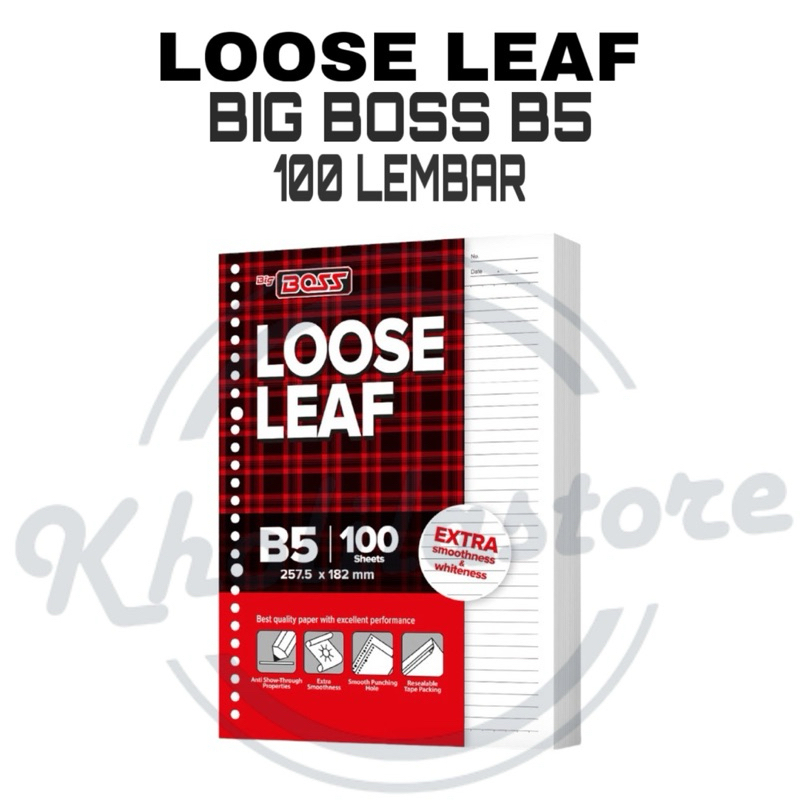Jual Loose Leaf Big Boss B5 Bergaris 26 Holes isi 100 lembar | Shopee Indonesia