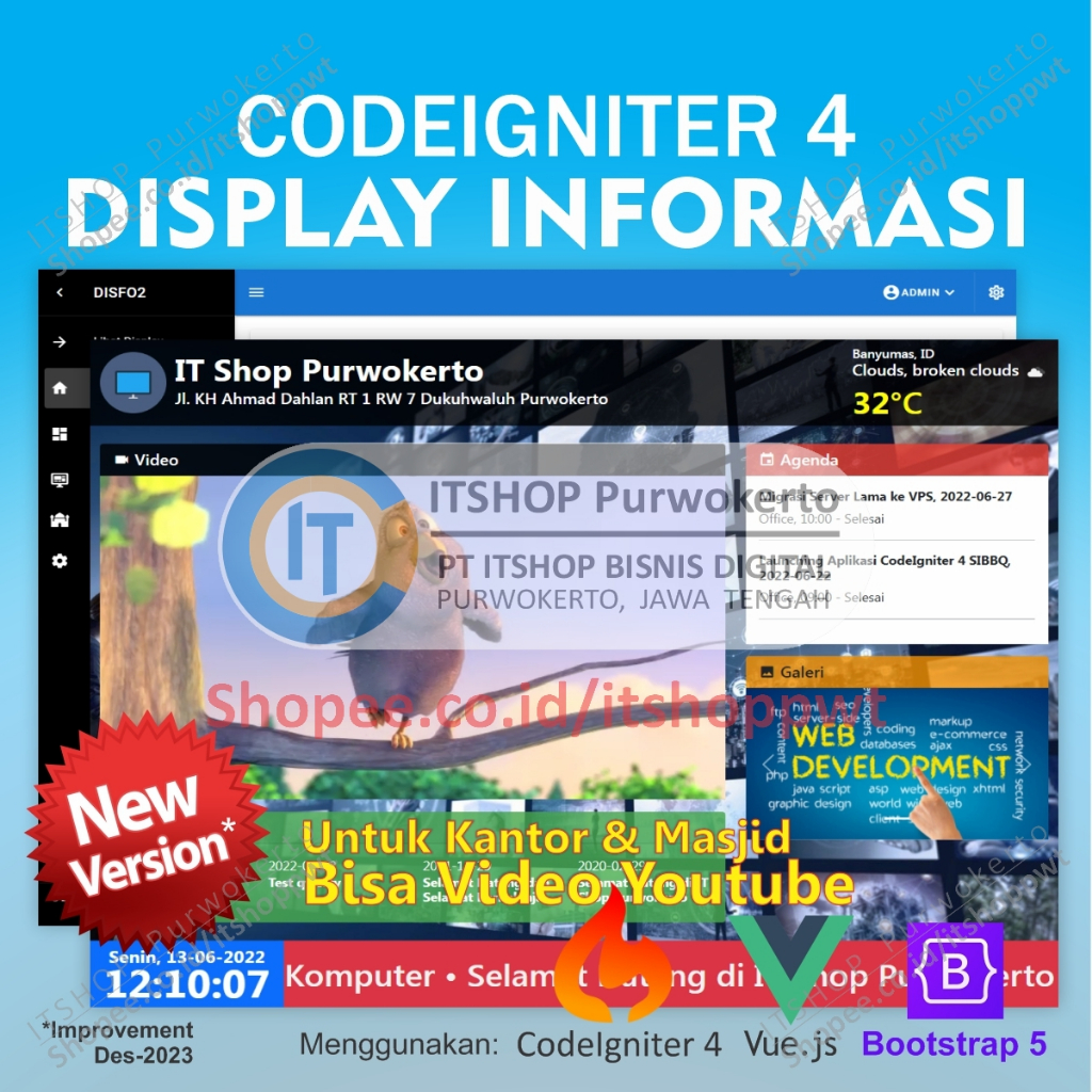 Jual Source Code Aplikasi Web Display Informasi DISFO Dengan CodeIgniter | Shopee Indonesia