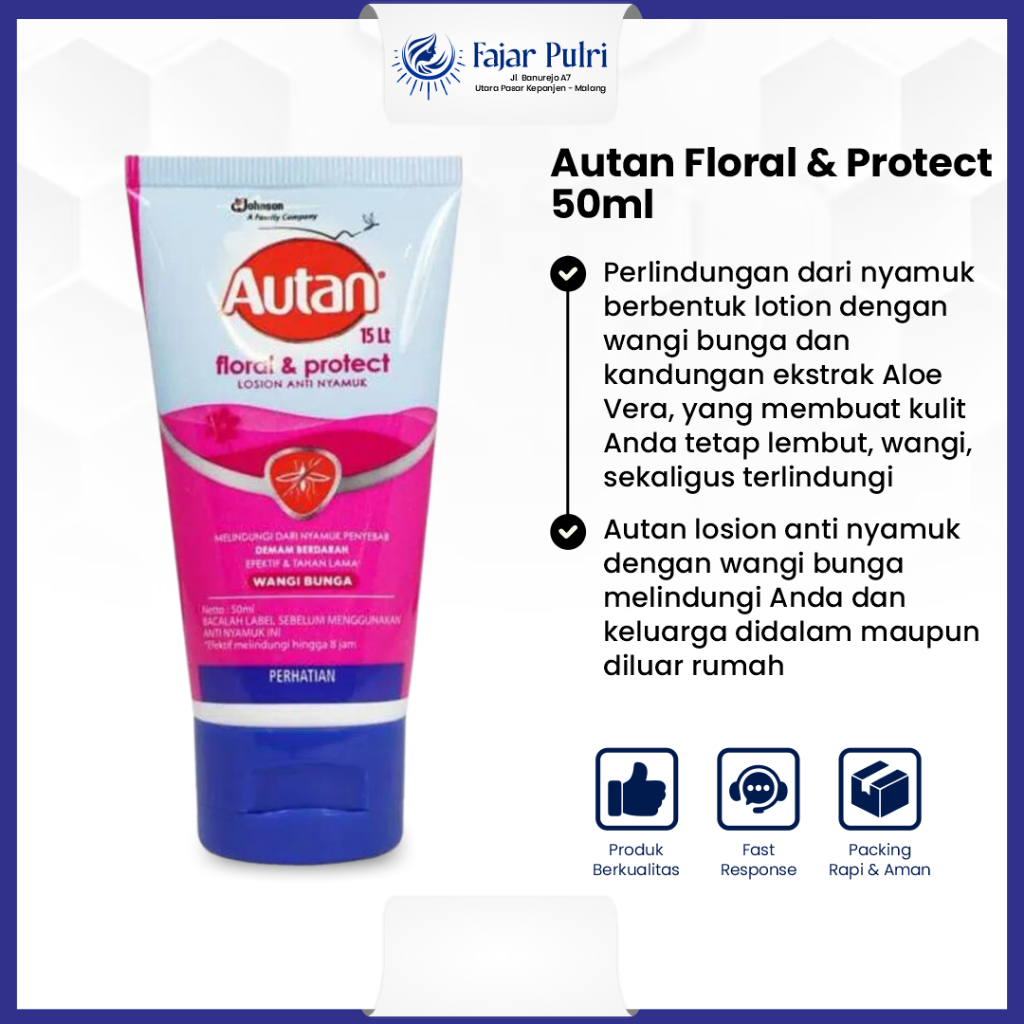 Jual Body Lotion Autan Floral And Protect Tube 50 Ml Wangi Bunga ...