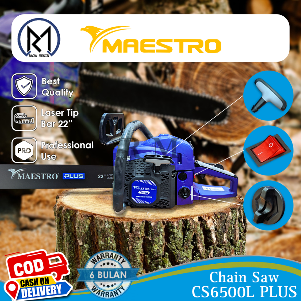 Jual Mesin Gergaji / Chainsaw Maestro Plus CS6500L / Chainsaw Sumura ...