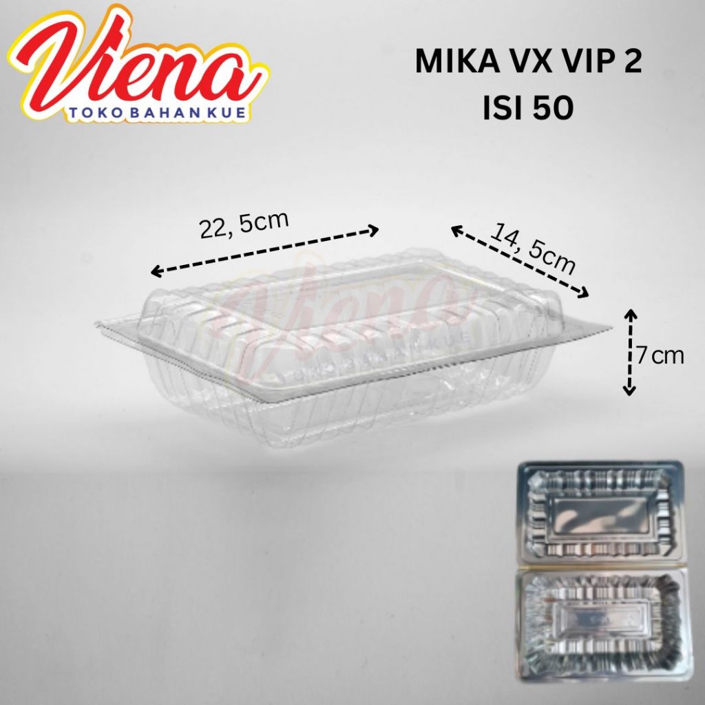 Jual Mika VIP VX - 2 isi 50 / Mika Kotak Plastik / Mika Bening / Mika ...