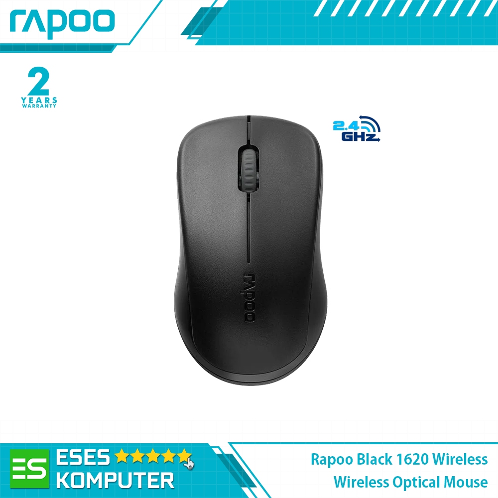 Jual Mouse RAPOO 1620 Black Wireless Optical | Shopee Indonesia