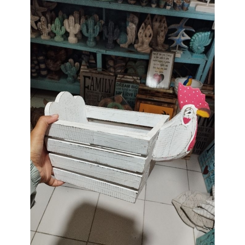 Jual Kotak ayam/Tempat telur/Box kayu/Kotak serbaguna /Dekorasi rumah ...