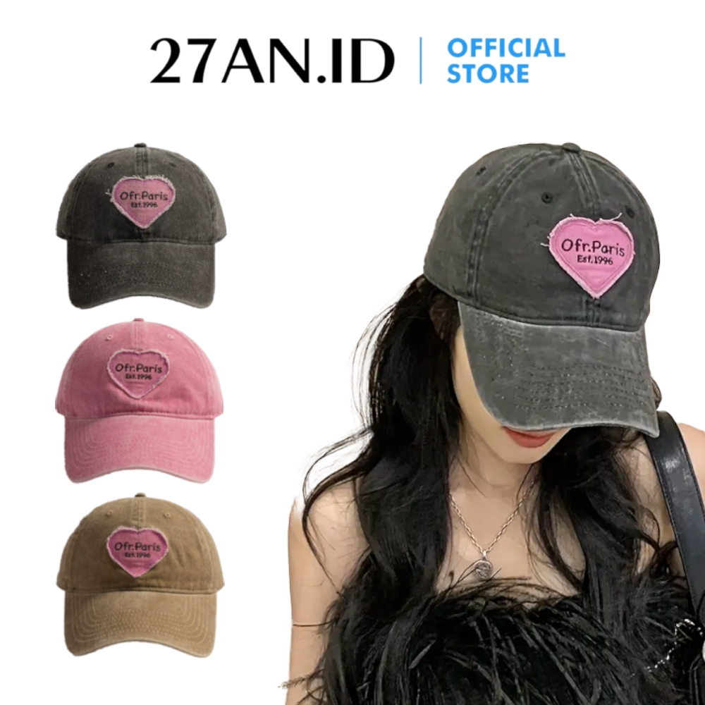 Jual ( 27AN.ID ) Topi Baseball H571 Baseball Cap Premium Unisex hitam Bordir original love Bahan ...