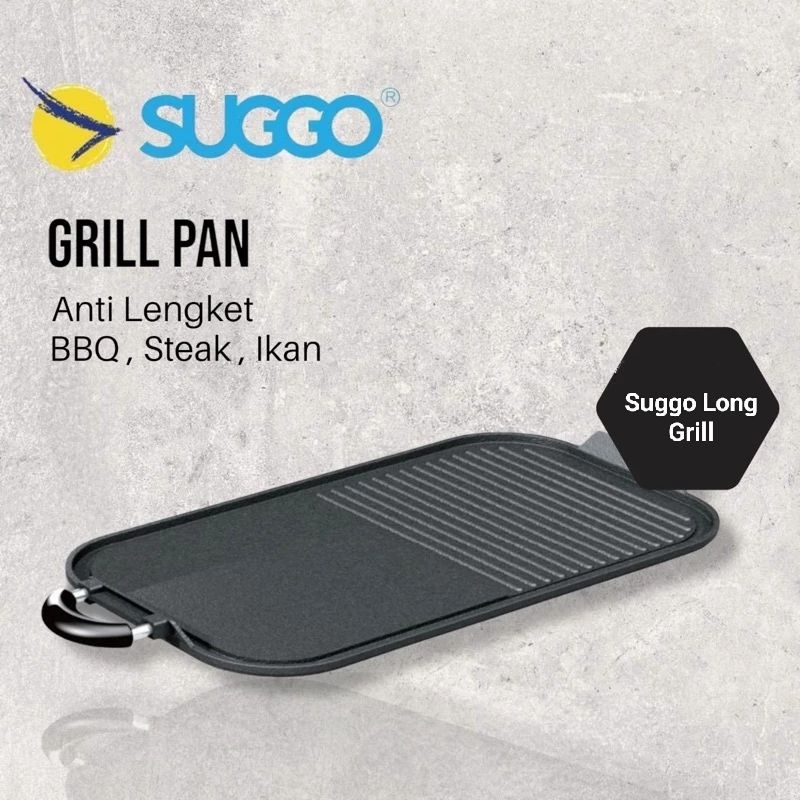 Jual Suggo Long BBQ Square Grill/Suggo BBQ Square Multi Grill Pan Alat ...